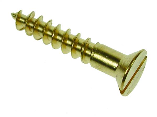 SOLID BRASS SLOTTED COUNTERSUNK WOODSCREWS